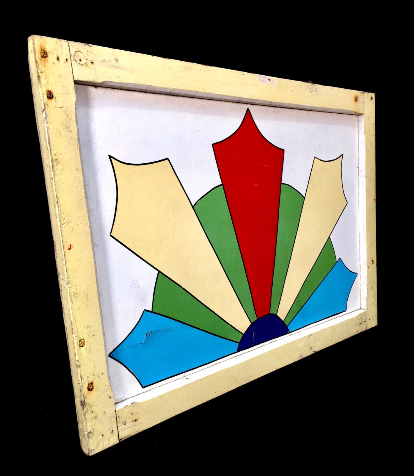 Vintage Hand Painted Colourful Salvaged Fairground Ride Board Sign c.1 ...