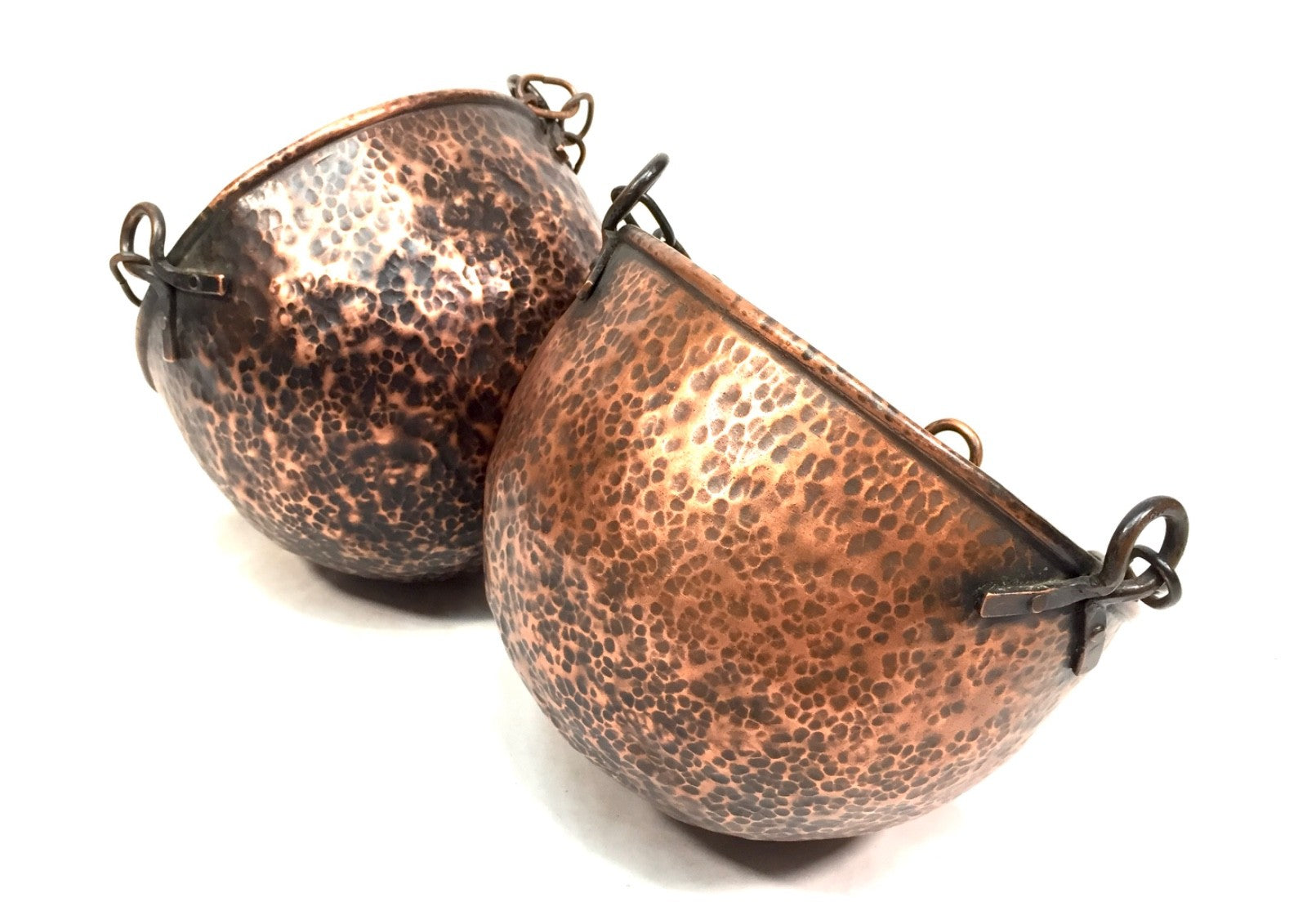 Antique Arts & Crafts Copper Hanging Baskets Pair / Plant Pots Art Nou ...