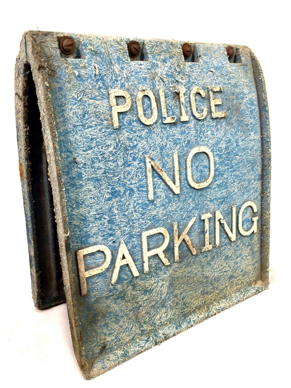 Antique Advertising - Freestanding Police No Parking Sign c.1950 / Fib ...